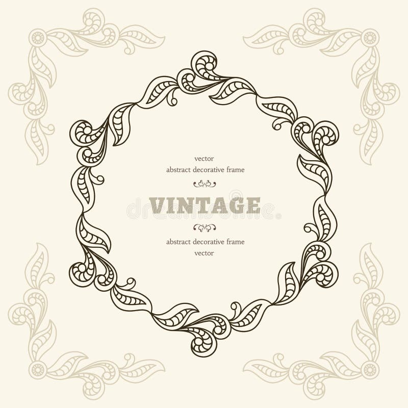 Marco redondo del vintage ilustración del vector. Ilustración de ...