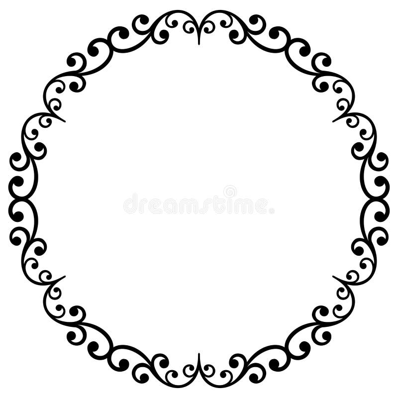 Marco Redondo Moderno Floral Stock de ilustración - Ilustración de ...