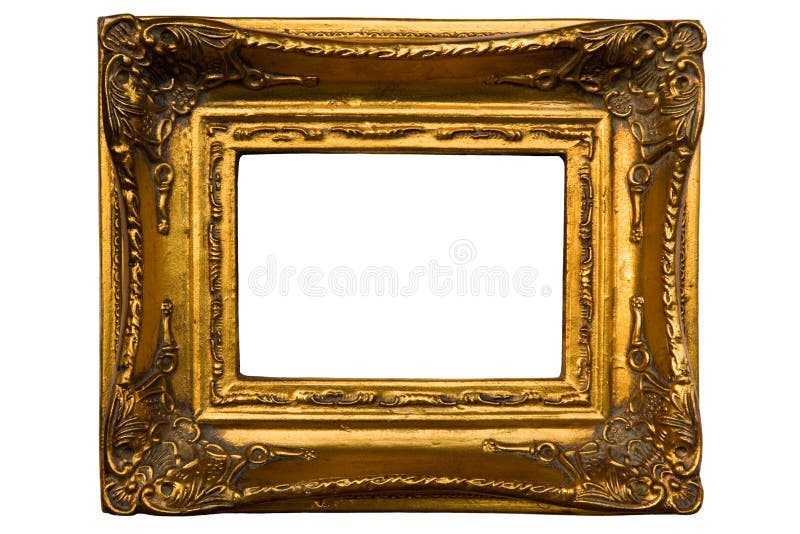 Marco Retro Del Oro Aislado Foto de archivo - Imagen de frontera ...