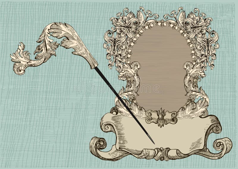 Marco Rococó De La Vendimia Del Estilo Stock de ilustración ...