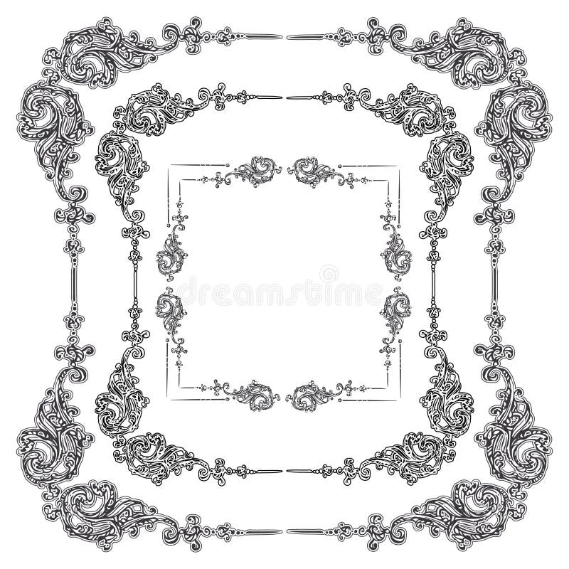 Marco Rococó Determinado Del Vector Ilustración del Vector ...