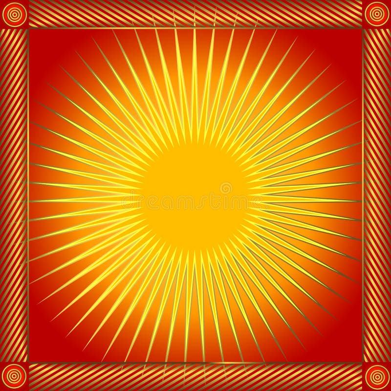 Marco Rojo Abstracto Con El Sol (vector) Ilustración del Vector ...