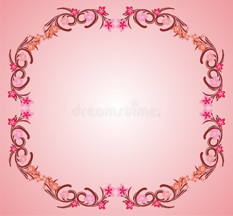 Marco rosado 03 de la flor stock de ilustración. Ilustración de cubo ...