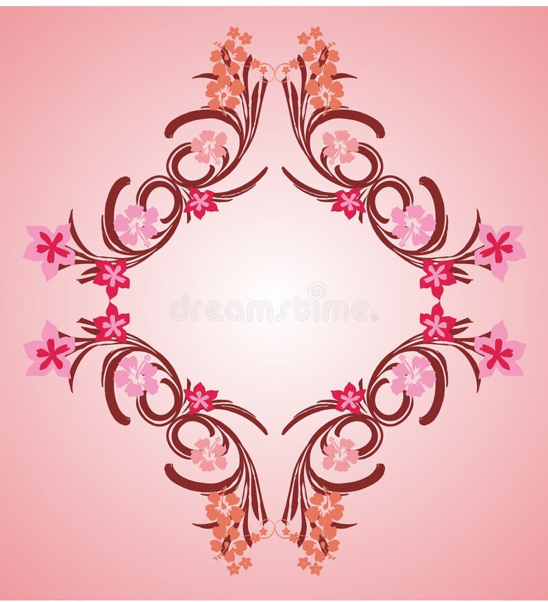 Marco rosado 04 de la flor ilustración del vector. Ilustración de ...