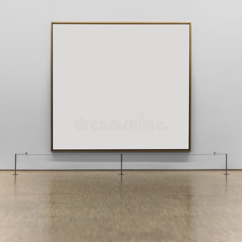 Marco Vacío En La Pared De Un Museo Imagen de archivo - Imagen de marco ...