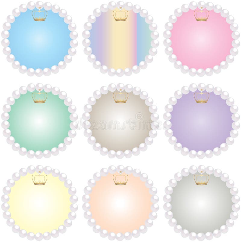 9 Marcos De La Perla De La Corona Stock de ilustración - Ilustración de ...