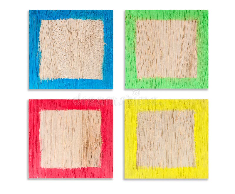 4 Marcos De Madera Coloridos Foto de archivo - Imagen de objeto, marco ...