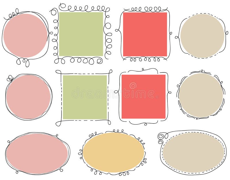 Marcos lindos del doodle ilustración del vector. Ilustración de ...