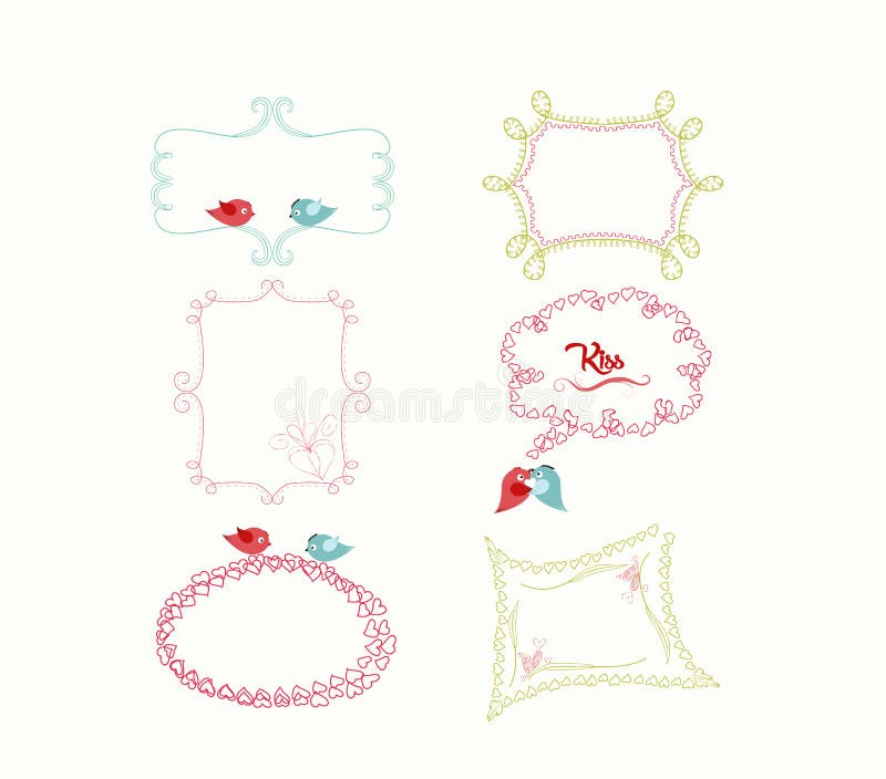Marcos lindos del doodle ilustración del vector. Ilustración de tarjeta ...