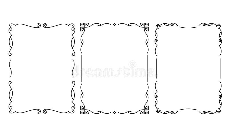 Marcos Negros Sobre Fondo Blanco Ilustración del Vector - Ilustración ...