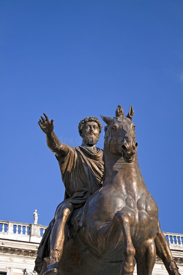 Marcus Aurelius Antoninus Augustus, Roman Emperor Bronze Statue. Stock ...