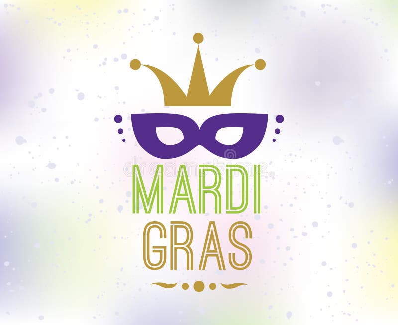 Mardi Gras-Hintergrund Mit Typografie Vektor Abbildung - Illustration ...