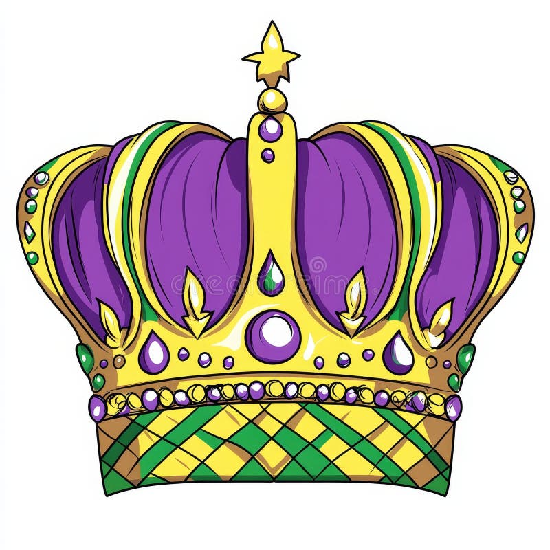 The Mardi Gras King S Crown, Complete with a Jester S Cap, is Isolated ...