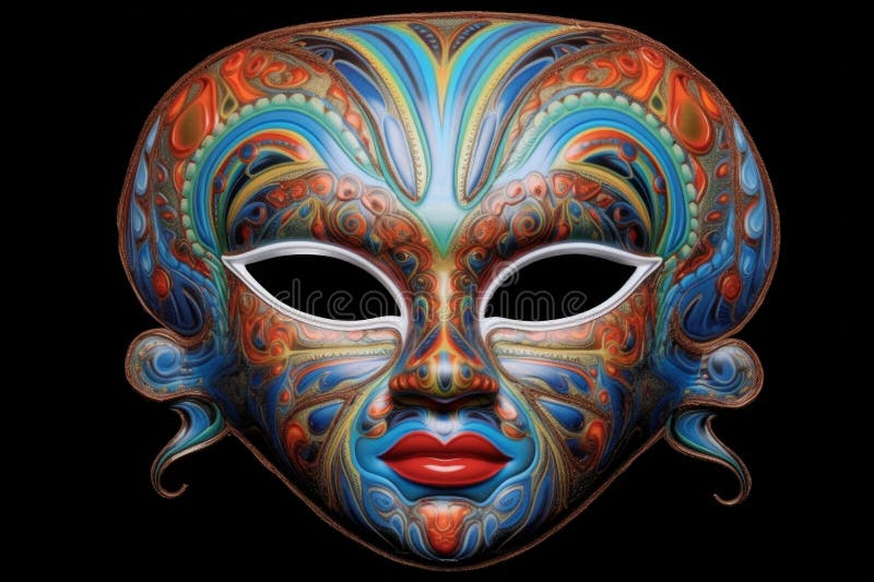 Mardi Gras Mask with a Reflection on a Mirror Surface Stock ...