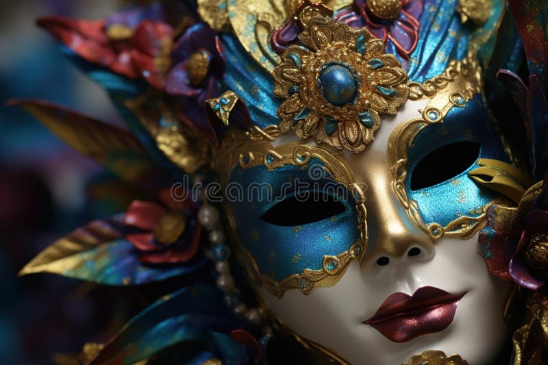 Mardi Gras Masks. Generated by AI Stock Illustration - Illustration of ...