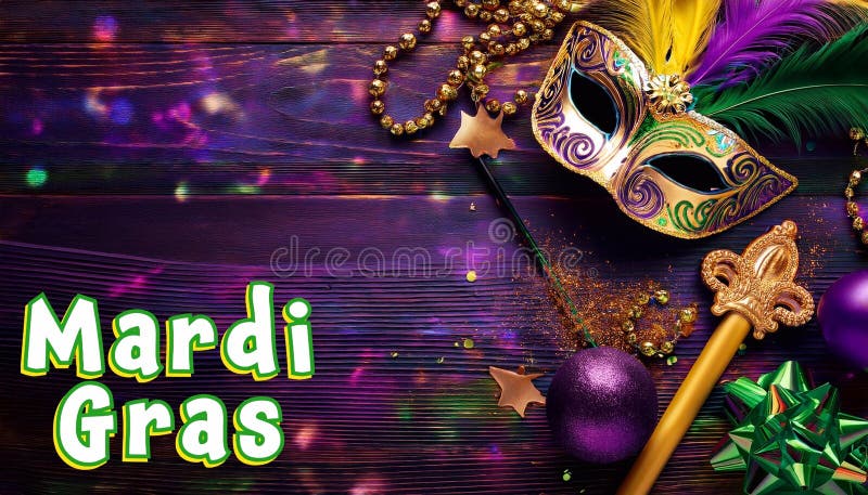 Mardi Gras Poster Design with Masquerade Mask Stock Illustration ...