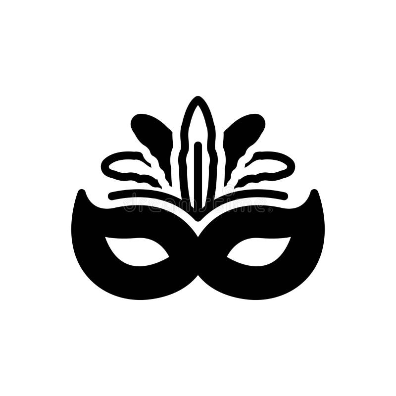 Black Solid Icon for Mardi, Masquerade and Tradition Stock Vector ...