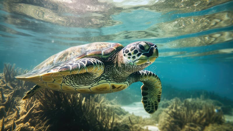 Mare animals in water stock illustration. Illustration of current ...