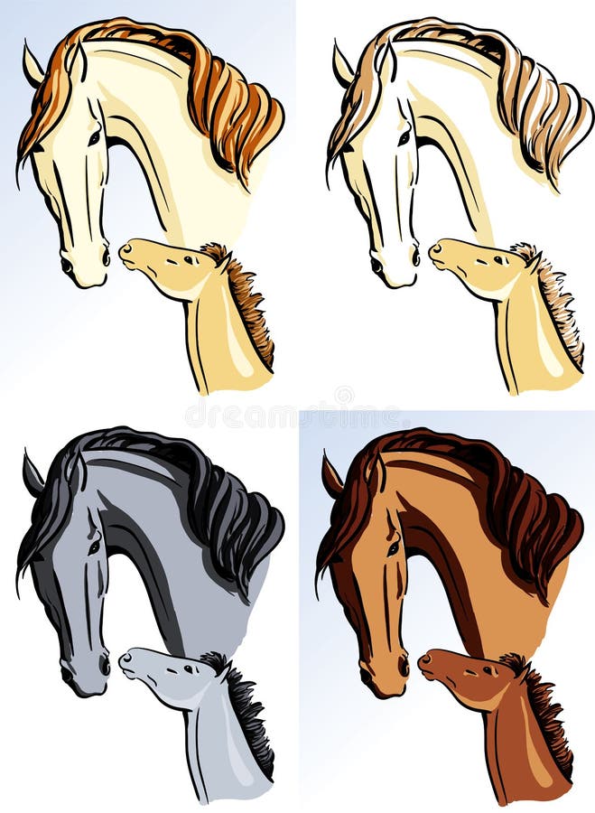 Mare and foal stylized stock vector. Illustration of animals - 33970712 Mare and foal stylized stock vector. Illustration of animals - 33970712