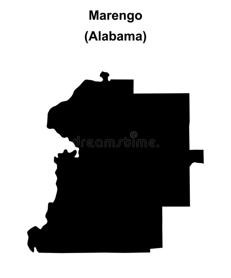 Marengo outline map stock vector. Illustration of counties - 357880831