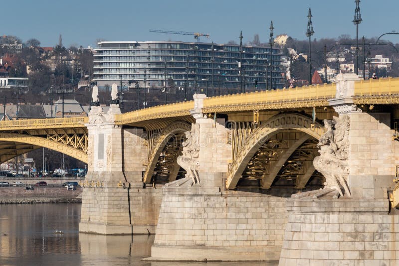 Margaret Bridge or Margit Hid Over Danube River in Budapest, Hungary ...