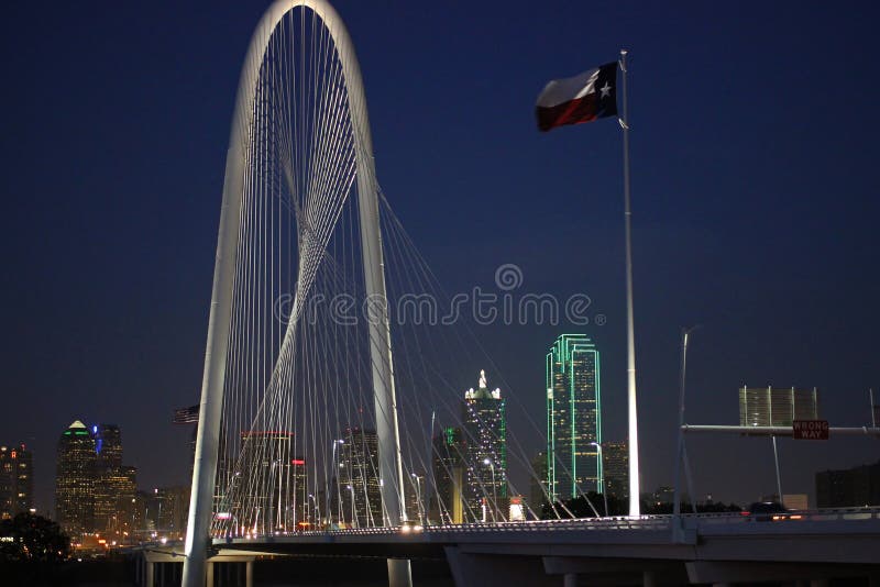 Margaret Hunt Bridge At Night Stock Photo - Image of background, flag ...