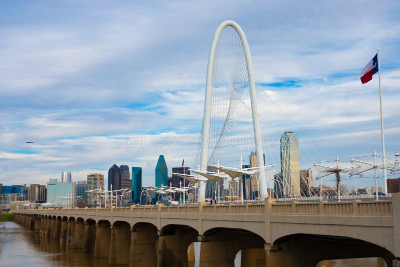 Margaret Hunt Hill Bridge Over Trinity River in Dallas Texas Stock ...