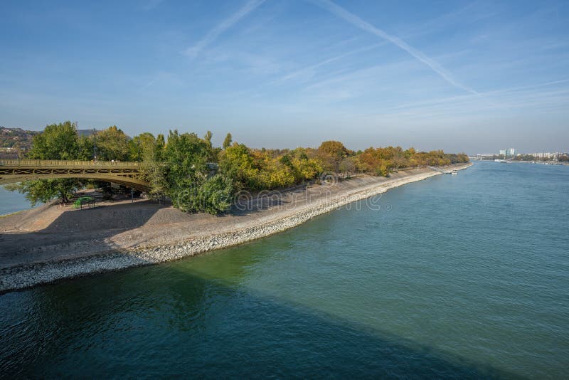 Margaret Island at Danube River - Budapest, Hungary Stock Photo - Image ...