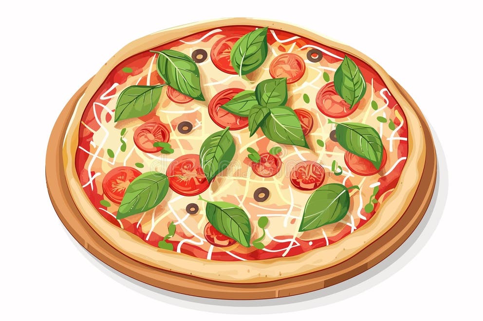 Margherita menu isolated stock vector. Illustration of dough - 366154250