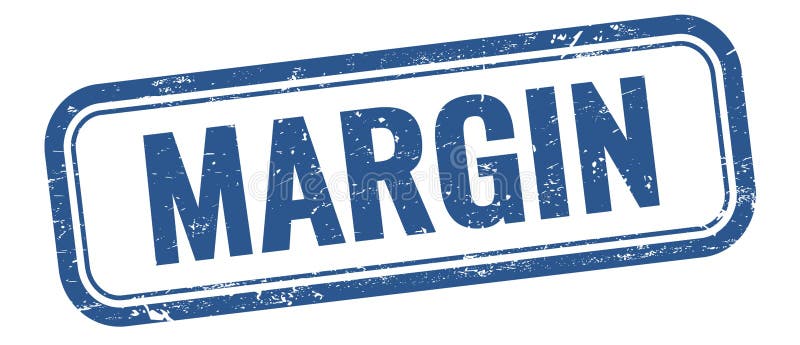 MARGIN Text on Blue Grungy Vintage Stamp Stock Illustration ...