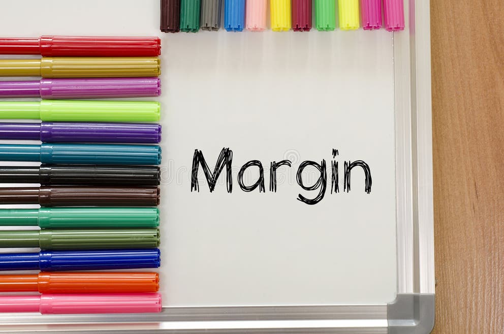 Margin text concept stock image. Image of chart, cost - 90110573