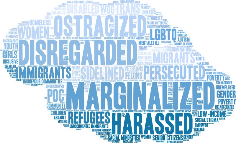 Marginalized Word Cloud stock vector. Illustration of action - 158979042