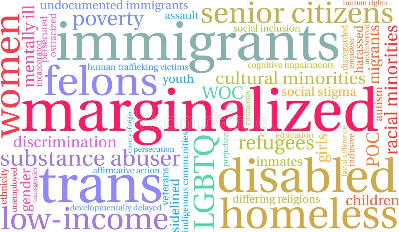 Marginalized Word Cloud stock vector. Illustration of community - 158978916