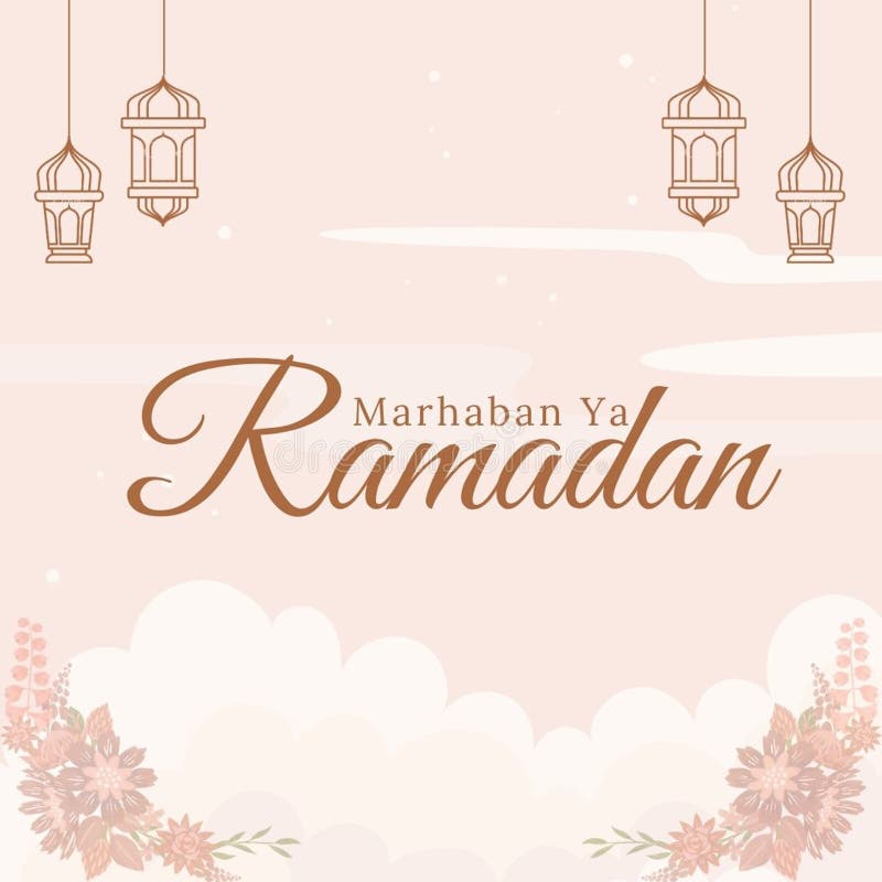 Marhaba Ya Ramadan Greeting Card Stock Illustration - Illustration of ...
