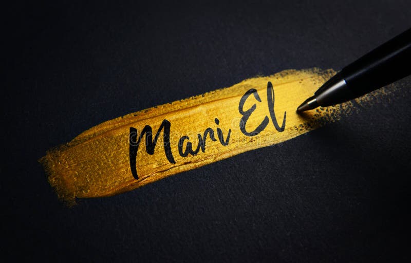 Mari El Handwriting Text En Movimiento De Oro De La Brocha Imagen de ...