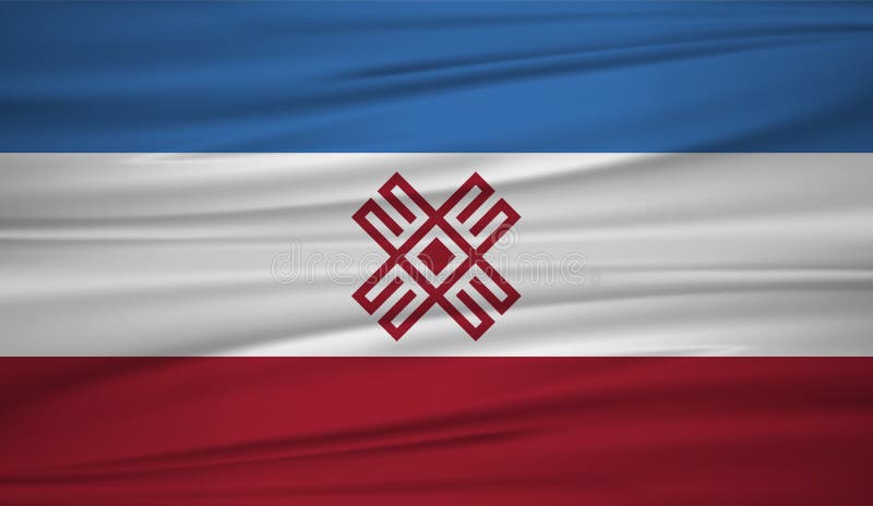 Mari Flag Vector. Vector Flag of Mari Blowig in the Wind Stock Vector ...