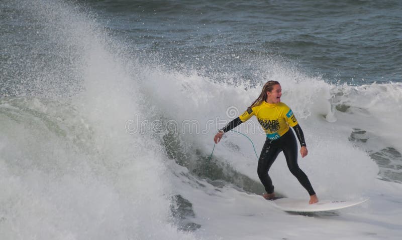 Maria Abecassis in Nazare Surf Pro 2010 Editorial Stock Photo - Image ...