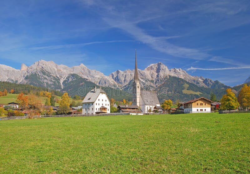 Mountain Village in Summer, Maria Alm, Salzburg, Austria Stock Photo ...