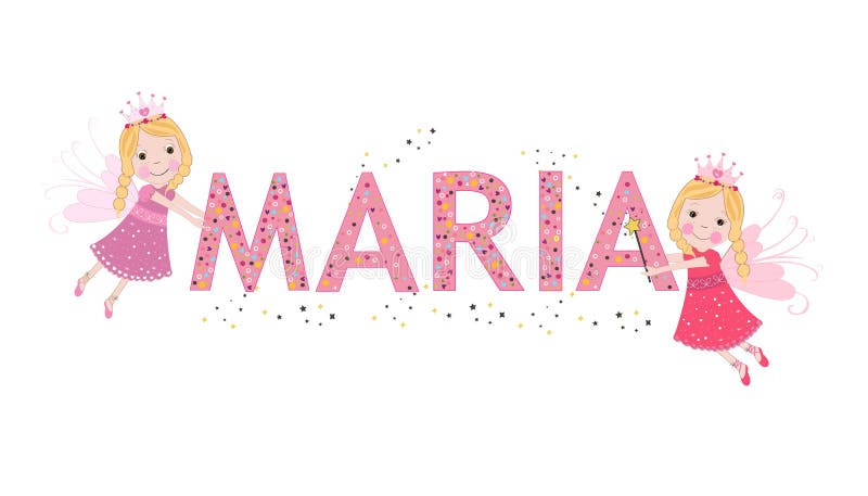 Vector Illustration with Lettering Name Maria. Hand Drawn. Stock Vector ...