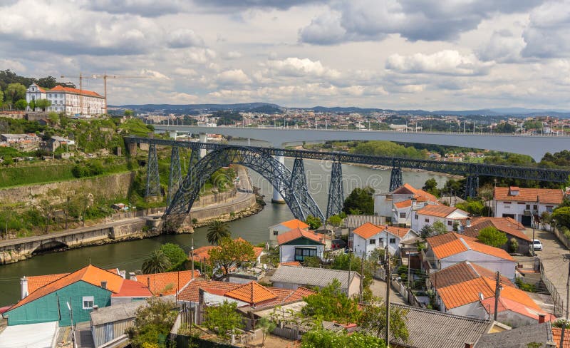 Maria Pia Bridge in Porto stock image. Image of architecture - 42245763