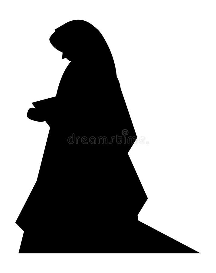Maria Virgem Manger Silhouette Ilustração Stock - Ilustração de matriz ...