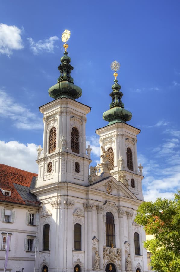 Mariahilfer church in Graz stock image. Image of culture - 28399131