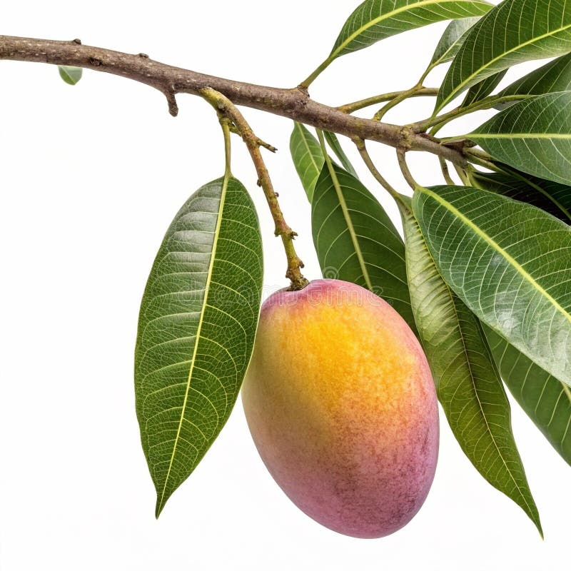 Marian Plum or Plum Mango Fruit with Green Leaves Stock Illustration ...