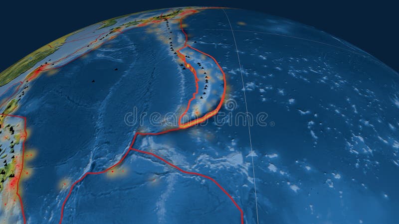 Mariana Plate Extruded - Topographic Stock Illustration - Illustration ...