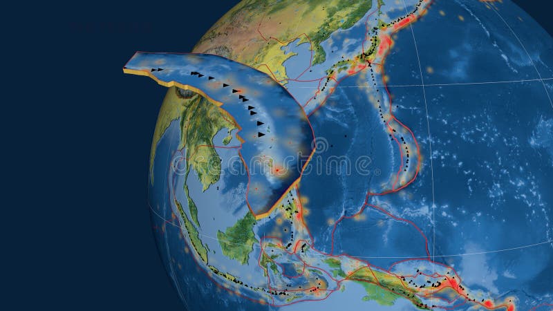 Mariana Plate Presented - Topographic Stock Illustration - Illustration ...