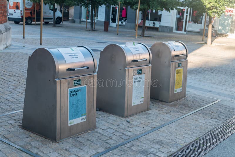 Waste Bins for Selective Waste Collection Editorial Photography - Image ...