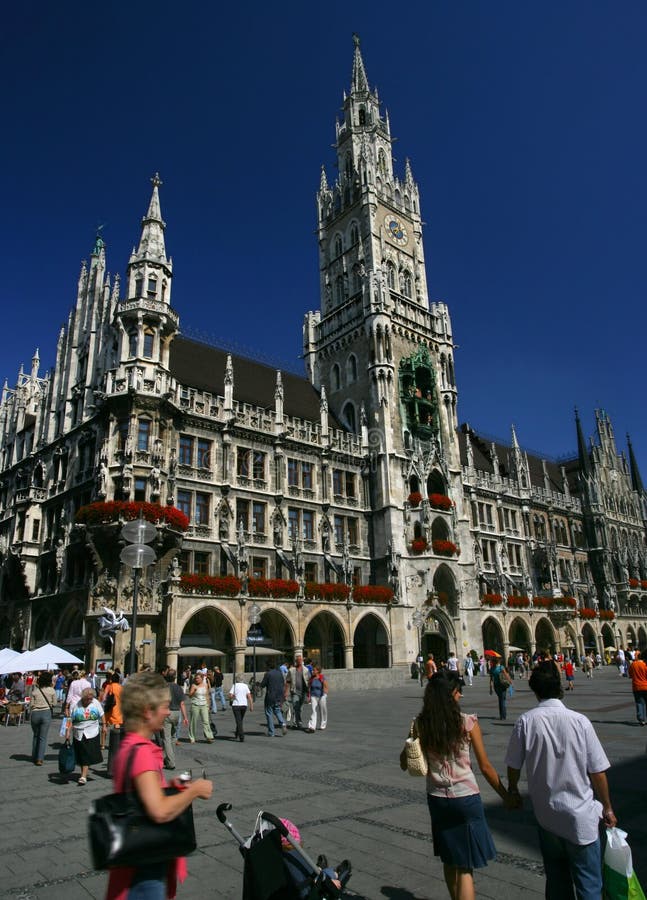 Marienplatz Munich stock image. Image of bavarian, blue - 37416389