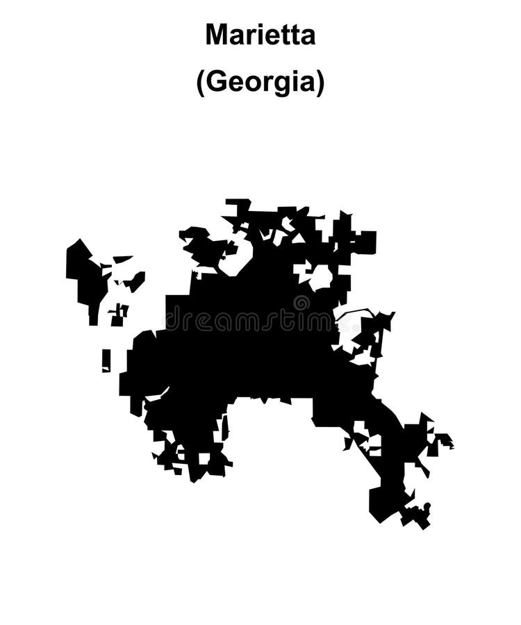 Marietta outline map stock illustration. Illustration of territory ...