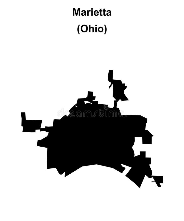 Marietta outline map stock vector. Illustration of tourism - 357492686