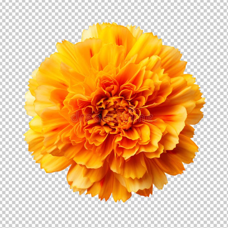 Marigold Flower Isolated on Transparent Background Stock Illustration ...